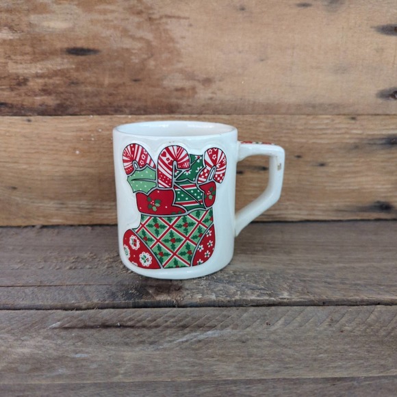 Enesco | Holiday | Vintage 983 Christmas Stocking Mug Quilted Garden ...